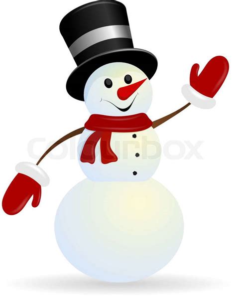 Jolly jul snemand på en hvid baggrund Stock vektor Colourbox