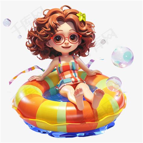 夏日女孩游泳游泳圈免抠素材图片免费下载 千库网