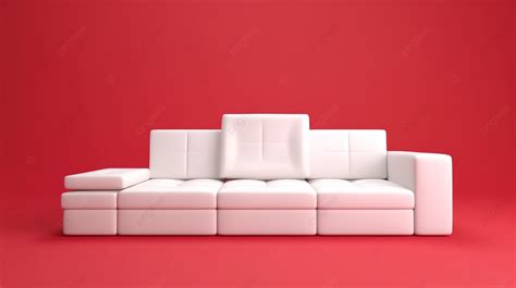 선명한 빨간색 배경에 격리된 흰색 가죽 소파의 3d 렌더링 좌석 라운지 의자 소파 의자 배경 일러스트 및 사진 무료 다운로드 Pngtree