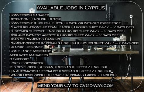 D Way Consulting On Linkedin 💥 Jobs In 🇨🇾cyprus With Amazing