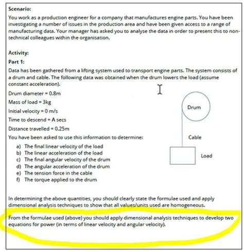 Solve Angular Velocity Acceleration Dimensional Analysis