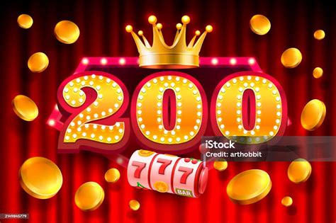 카지노 무료 스핀 특별 바우처 200 코인 배너 특별 행사 벡터 일러스트 레이 션 200에 대한 스톡 벡터 아트 및 기타 이미지