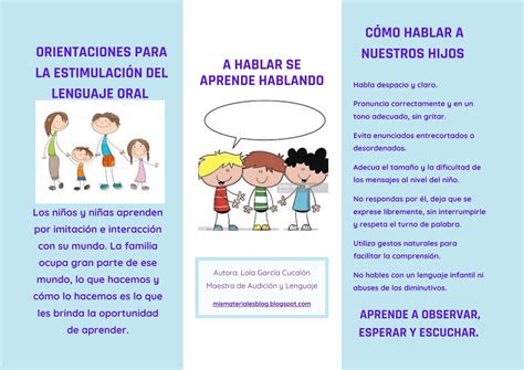 Mis Materiales Al Y Pt Pautas Para La EstimulaciÓn Del Lenguaje Oral