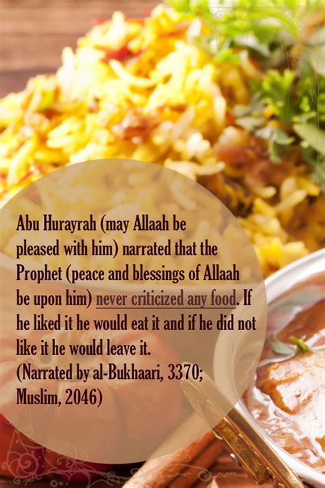 Never Criticise The Food Follow The Prophet Jesus Peace Muhammed Sav Inspirational Qoutes