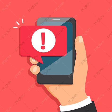 Mobile Message Notification Vector Design Images Concept Of Malware Notification Or Error In