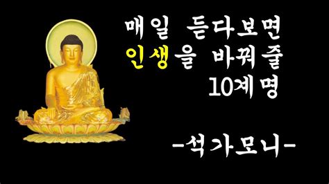 석가모니 인생 조언 2 Youtube