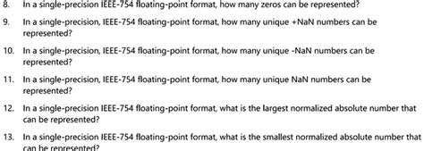 8 In A Single Precision Ieee 754 Floating Point Format How Many Zeros Can Be Represented 9