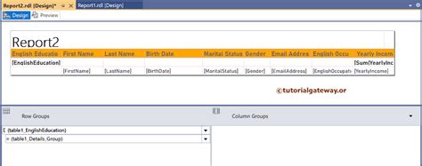 Grouped Table Using Ssrs Report Wizard