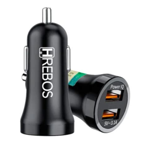 Fonte Veicular Duas Entradas USB 3 1A Hrebos HS 182 Shopee Brasil