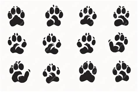 Paw Footprint Icon Animal Foot Print Dog Step Wolf Trail Bear Trace