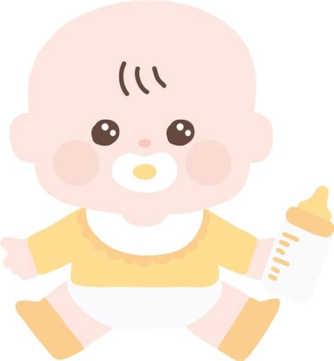 귀여운 작은 아기 캐릭터 손 그림 프리미엄 벡터