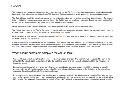 PPT PSN Connectivity Frameworks Customer Guidance On Completing The