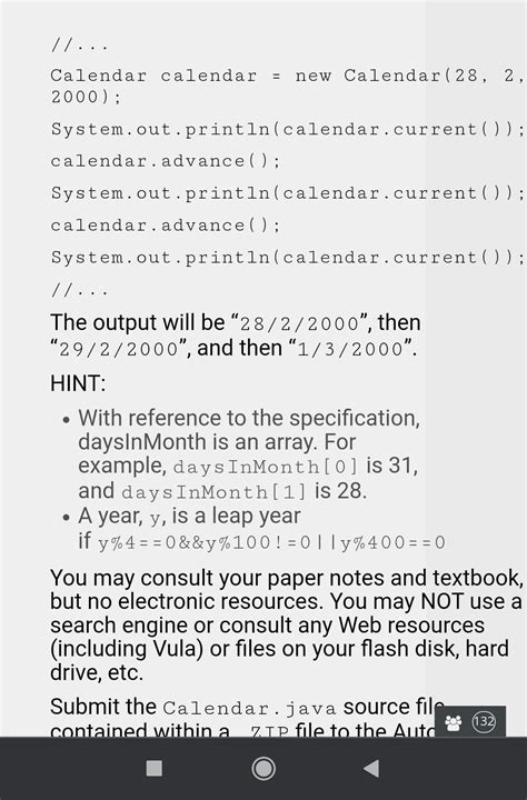 Solved Write A Class Called Calendar That Satisfies The Chegg