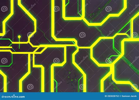 A Close Up Of A Circuit Board Reveals The Minuscule Computer Chip At Its Core Royalty Free