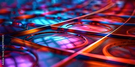 Closeup Of Silicon Wafer Used As Base Material For Microchips Concept