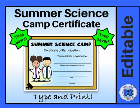 Summer Science Camp Certificate Future Scientists — 🛍️ The Retail Market