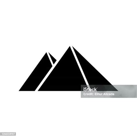 埃及金字塔圖示旅遊的簡單說明實線設計向量圖形及更多插圖圖片 插圖 中東文化 亞洲西部 Istock
