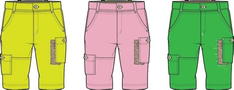 Pantalon Cargo Nouveau Bd Flat Sketch Dessin Technique Modèle D