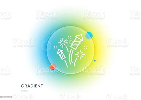 불꽃 놀이 로켓 라인 아이콘 불꽃 경례 표지판 그라데이션 블러 버튼입니다 벡터 0명에 대한 스톡 벡터 아트 및 기타 이미지