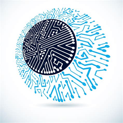 Premium Vector Futuristic Cybernetic Round Scheme Vector Motherboard