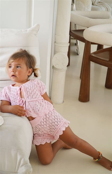 Gigi Crochet Shorts Pink Noni The Label