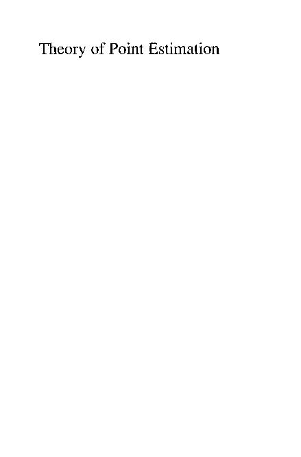 Pdf Theory Of Point Estimation
