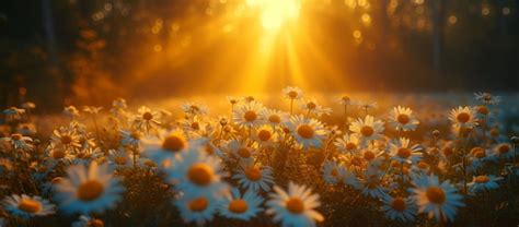 Premium Photo A Beautiful Field Of Daisies On A Bright Sunny Spring
