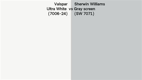 Valspar Ultra White 7006 24 Vs Sherwin Williams Gray Screen Sw 7071