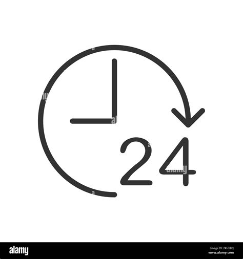 24 Hour Clock Outline Vector Icon Stock Vector Image And Art Alamy
