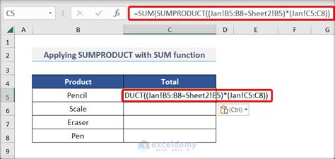 How To Use The SUMPRODUCT Function Across Multiple Sheets In Excel Methods