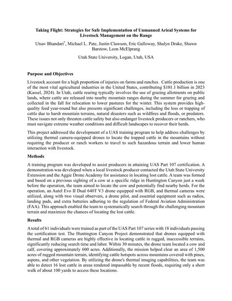 Pdf Strategies For Safe Implementation Of Unmanned Aerial Systems For Livestock Management On