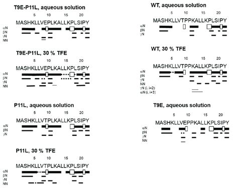 Summary Of NMR Data For The NTT AGT Peptides In Aqueous Solution And In