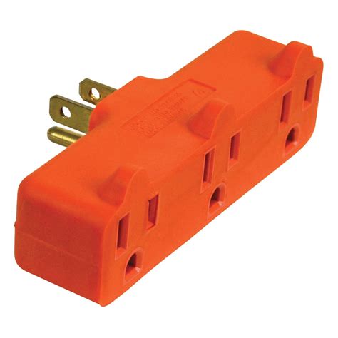Powerzone Orad0100 Grounded Outlet Tap 3 Outlet Orange