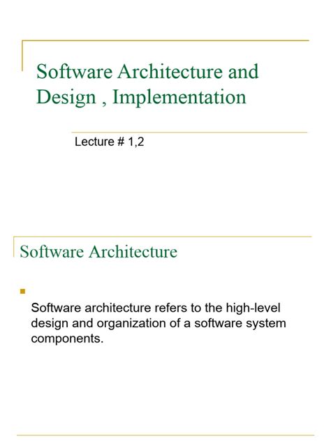 Week 11 Lecture 1 Pdf Software Architecture System
