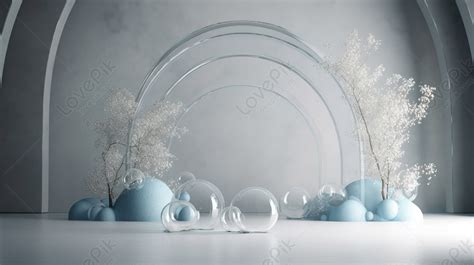 흐린 하늘을 배경으로 아치 유리 공과 해초가 있는 수중 원더랜드 3d 렌더링 원더 배경 해초 3d 배경 해초 배경 이미지 Hd 원더 해초 3d 해초 배경 사진