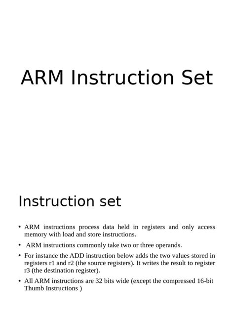 Arm Instruction Set Pdf Computer Programming Digital Electronics