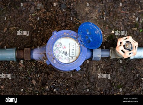 Top View Of The Water Meter To Regulate The Amount Of Household Water