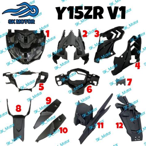 Yamaha Y15ZR Y15 YSUKU V1 Original Inner Cover Full Set Kaver Hitam