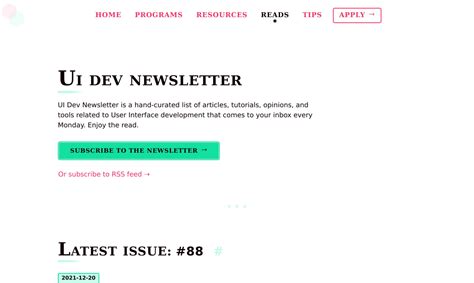 Ui Dev Newsletter Hand Curated List Of Articles Resourcefyi