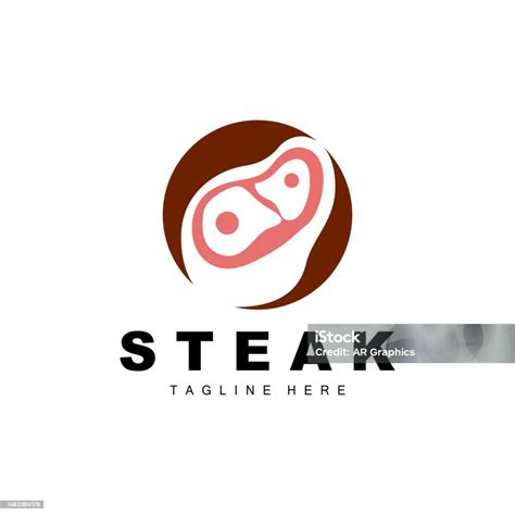 쇠고기 로고 고기 스테이크 벡터 그릴 요리 디자인 스테이크 레스토랑 브랜드 템플릿 아이콘 고기에 대한 스톡 벡터 아트 및 기타 이미지 Istock