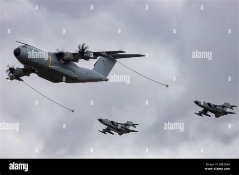 German Air Force A400 Atlas Simulating Refuelling 2 Tornados At The
