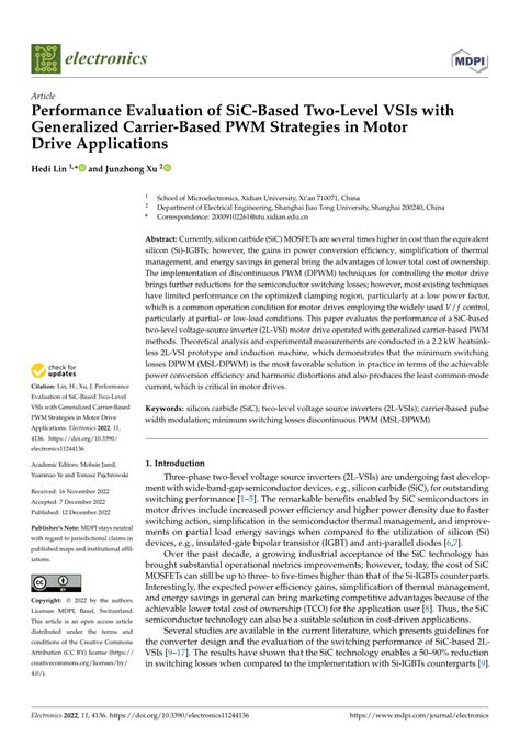 Pdf Performance Evaluation Of Sic Based Two Level Vsis With