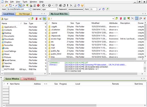 using cuteftp to upload