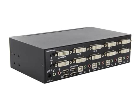 StarTech Com SV DD DUA Port Dual KVM Switch With Audio For DVI Computers Built In USB Hub
