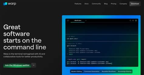 warp terminal landing page inspiration landing gallery