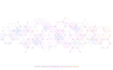 醫療背景與六邊形圖案和交叉醫療保健和藥物設計製藥製造和工業的載體插圖向量圖形及更多健保和醫療圖片 健保和醫療 十字形 形狀 背景