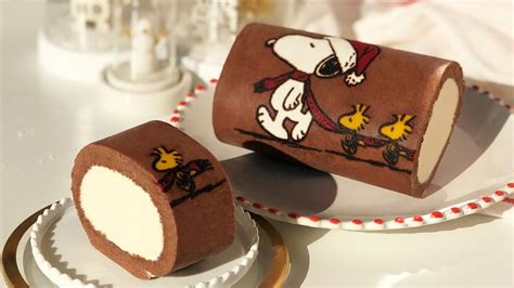 {christmas Baking} Snoopy Roll Cake Recipe 크리스마스 베이킹 스누피 롤케이크 만들기 Cream Cake Roll Roll
