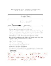 SampleFinalSolutions Pdf Dept Of Computer Science University Of