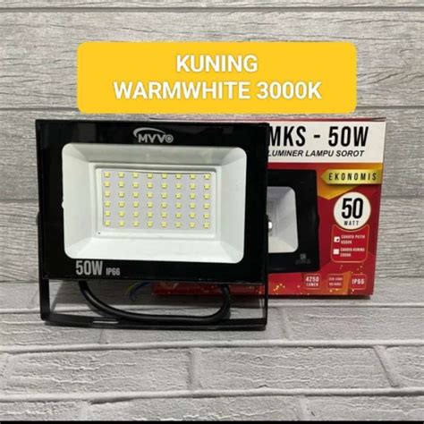 Promo Myvo Lampu Sorot Floodlight Led W Watt Cahaya Kuning Warm Bagus Kuning Ww K