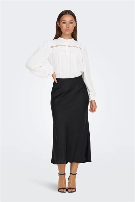 Long Satin Finish Skirt